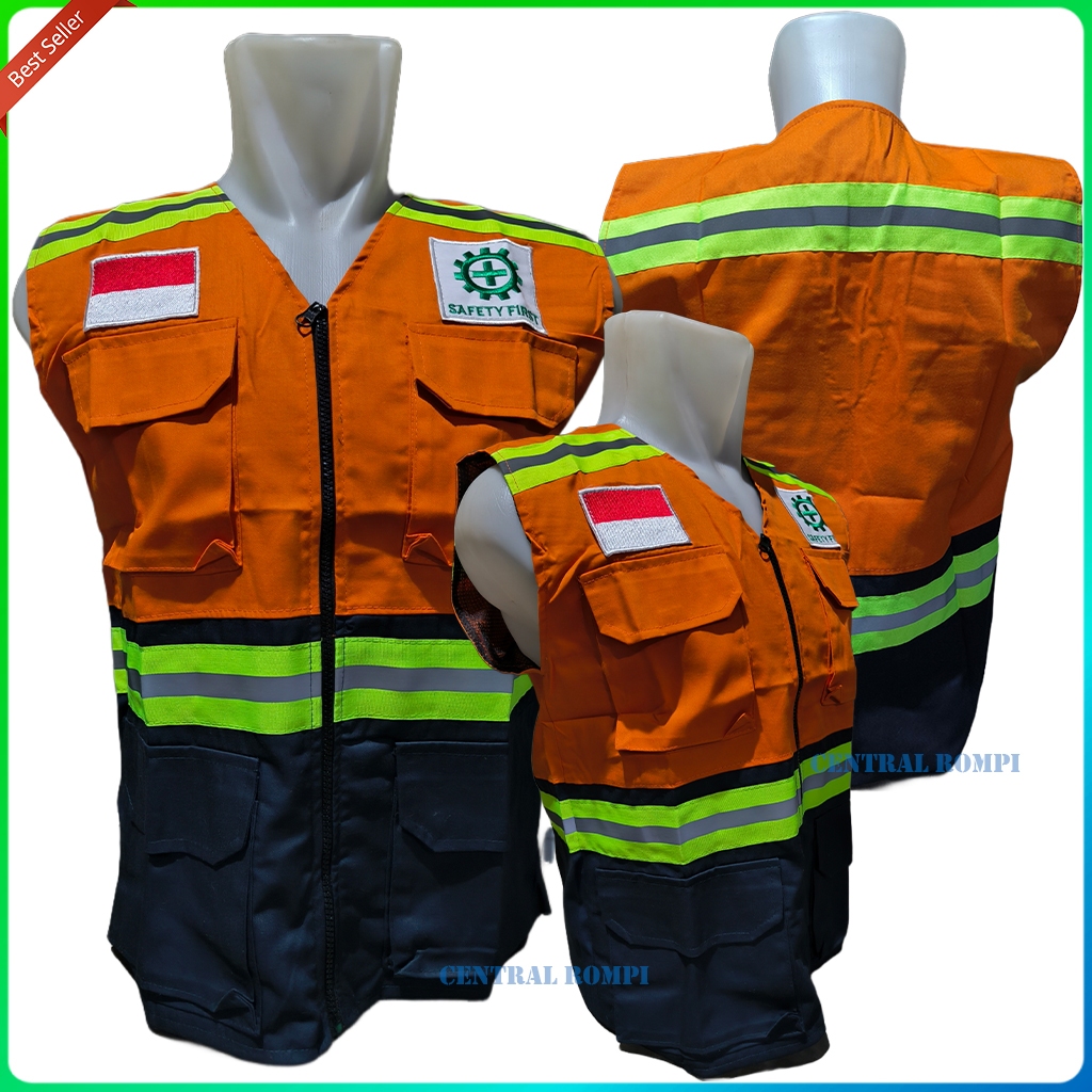 Jual Rompi Safety/Rompi Proyek/Rompi Pekerja Umum/ Bahan American Drill ...