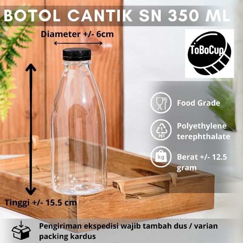 Jual ISI 24 PCS Botol Plastik Cantik 350ml/ Botol Valencia Short Neck ...