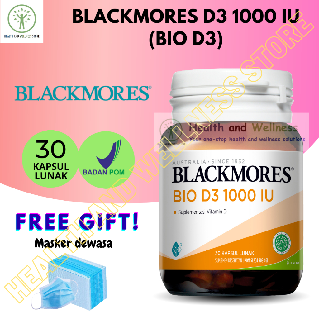 Jual Blackmores Bio D3 1000 Iu 30 Tablet Vitamin D3 1000 Iu D3 ...