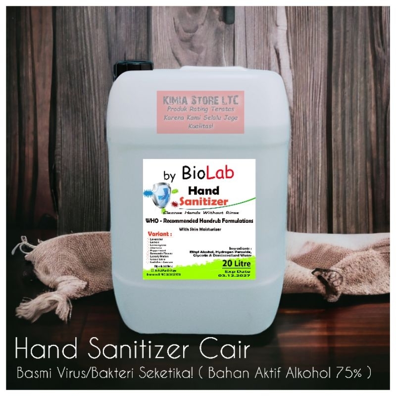 Jual Hand sanitizer 20 Liter ( Cair ) by BioLab / Handsanitizer 20 ...