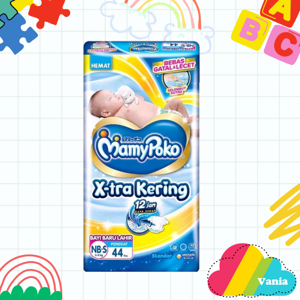 Jual PROMO MAMYPOKO newborn NB-S44 M40 mamy poko xtra kering perekat nbs44 pokok tape NB-S nbs S ...