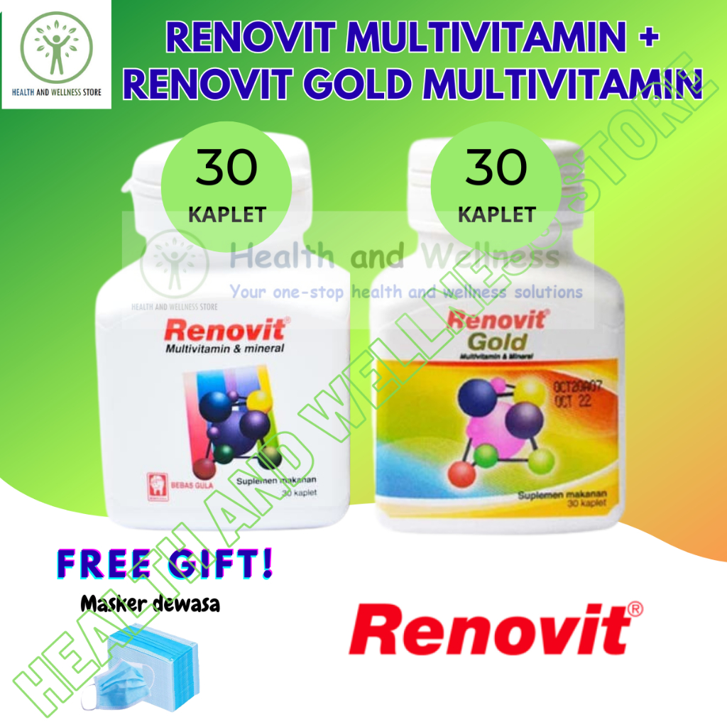 Jual PAKET RENOVIT MULTIVITAMIN DAN RENOVIT GOLD MULTIVITAMIN 30 TABLET ...