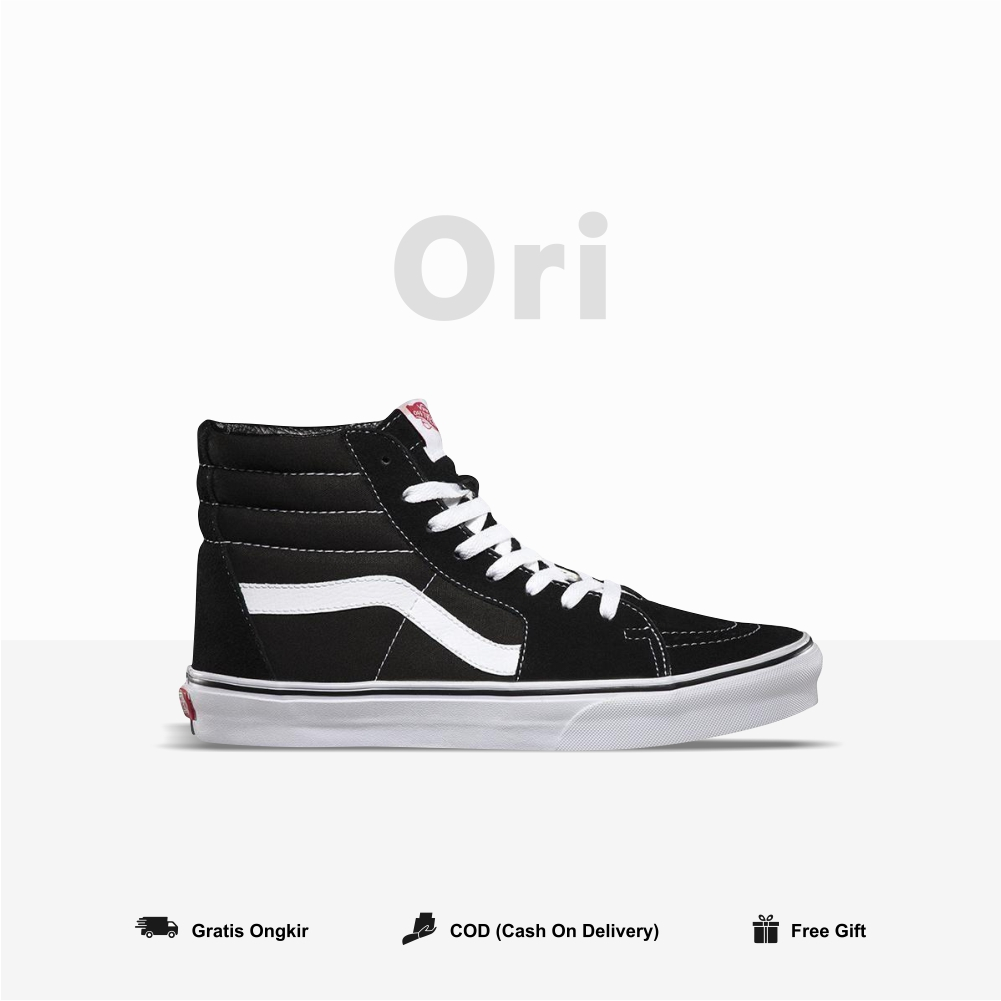 Jual Vans SK8 High Classic Black White Pria Wanita Original 100% BNIBWT ...