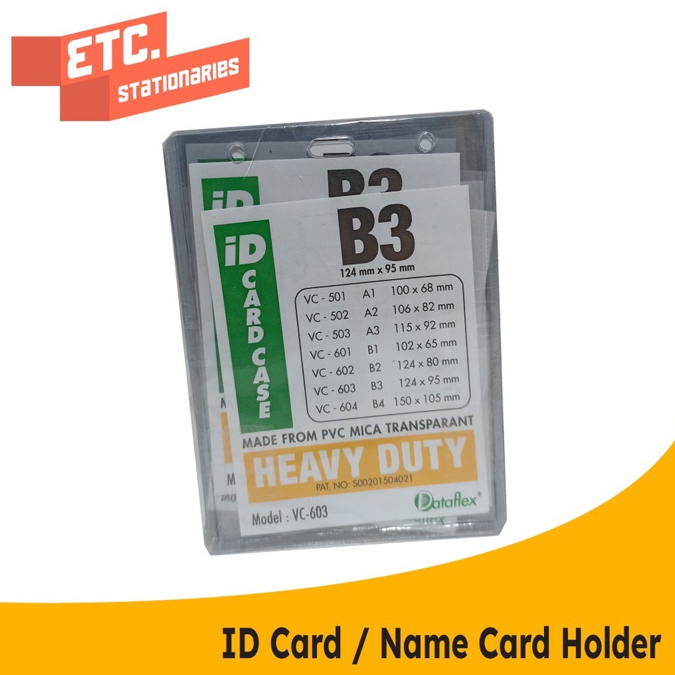 Jual Terlaris Dataflex ID Card B3 Case Plastik Mika / Name Tag Holder ...