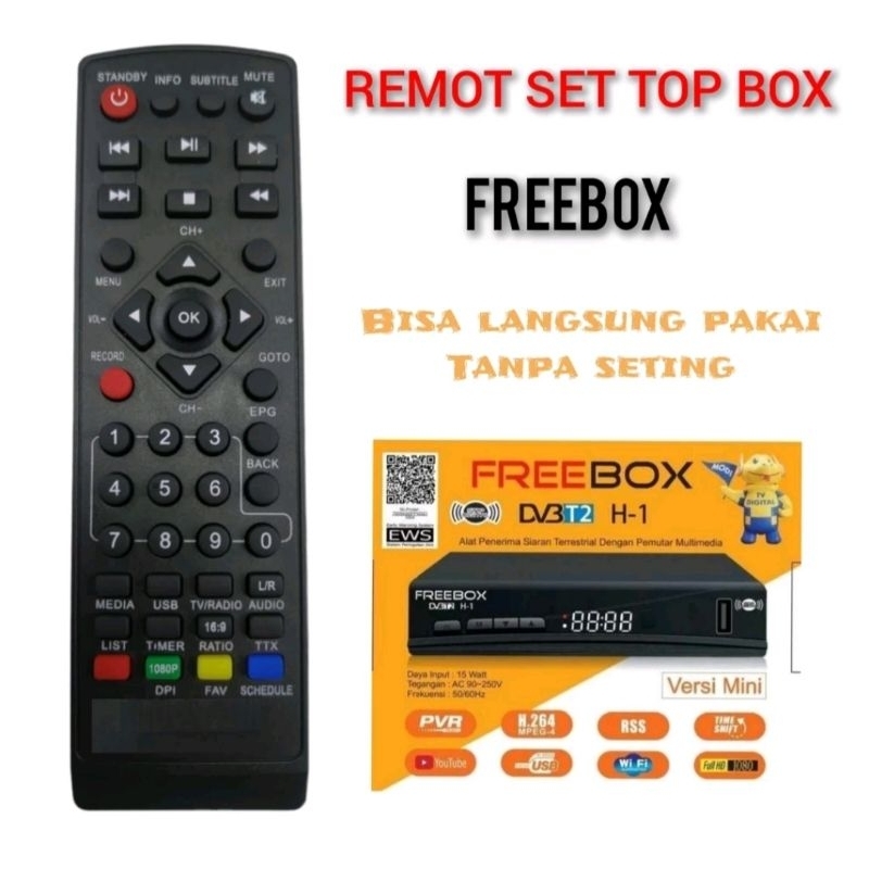 Jual REMOTE STB FREEBOX STANDAR ORI TANPA SETTING | Shopee Indonesia