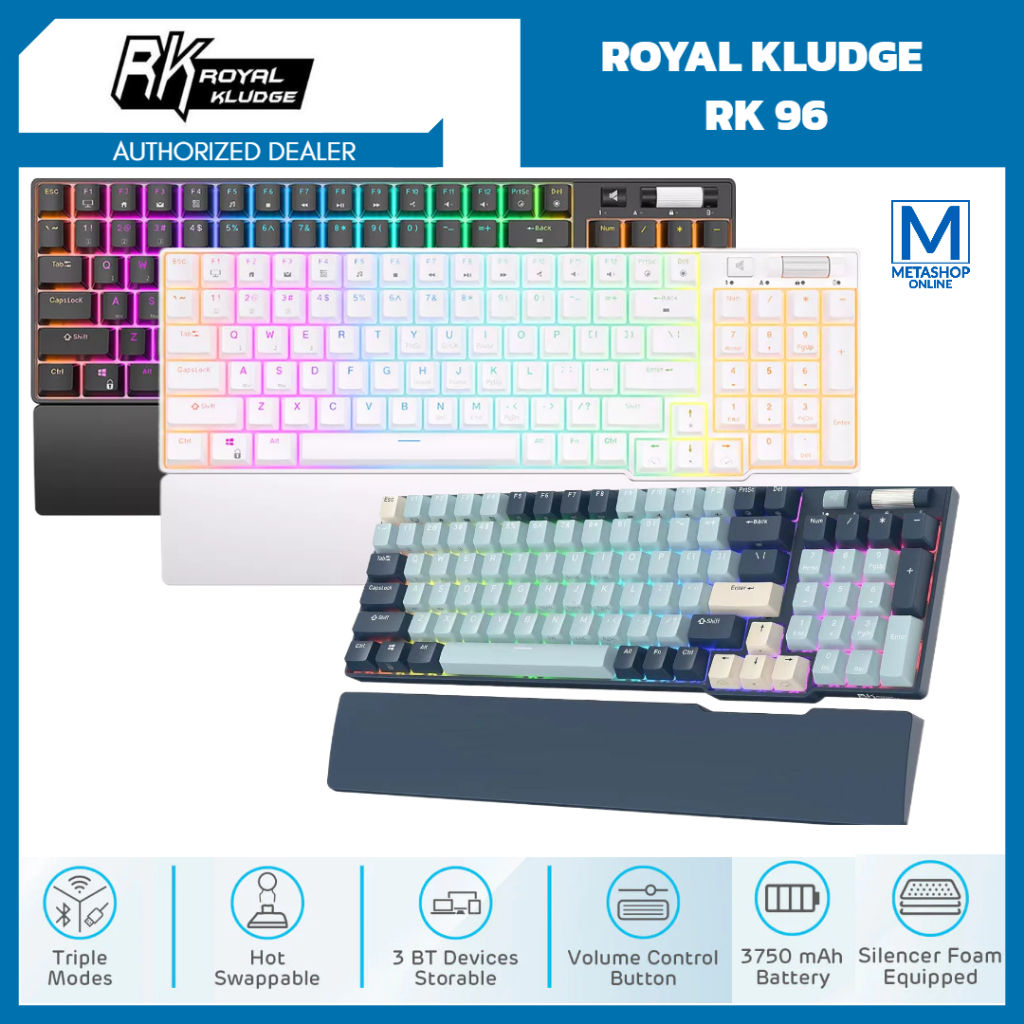 Jual ROYAL KLUDGE RK96 WIRELESS MECHANICAL KEYBOARD GAMING RGB HOTSWAP ...