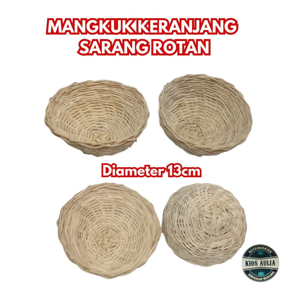 Jual (GROSIR ECER) MANGKUK KERANJANG KECIL SARANG ROTAN MANGKUK BULAT ...