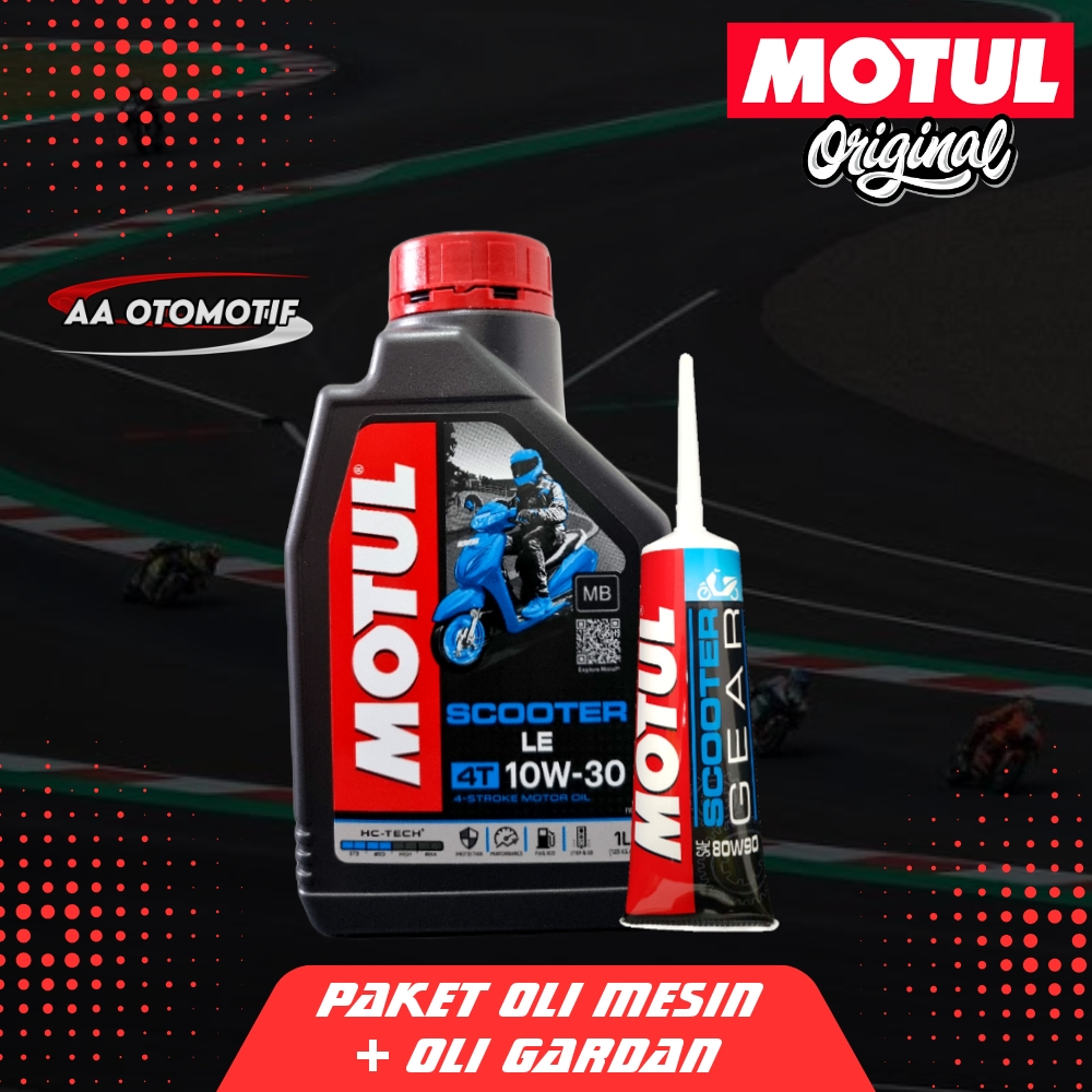 Jual PAKET OLI MATIC MOTUL SCOOTER LE 10W30 800ML / 1L DAN SCOOTER GEAR ...