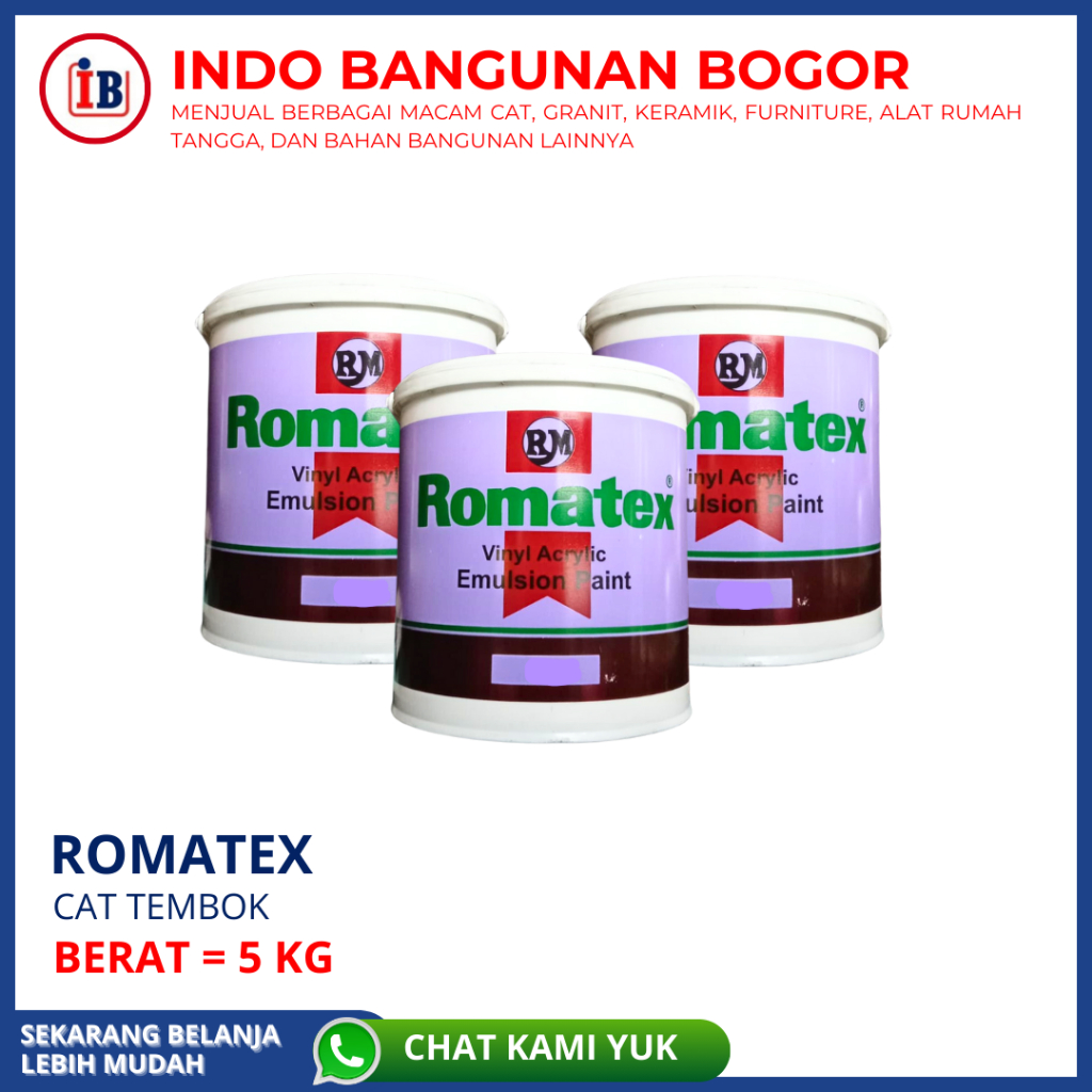 Jual ROMATEX CAT TEMBOK GALON 5 KG | Shopee Indonesia