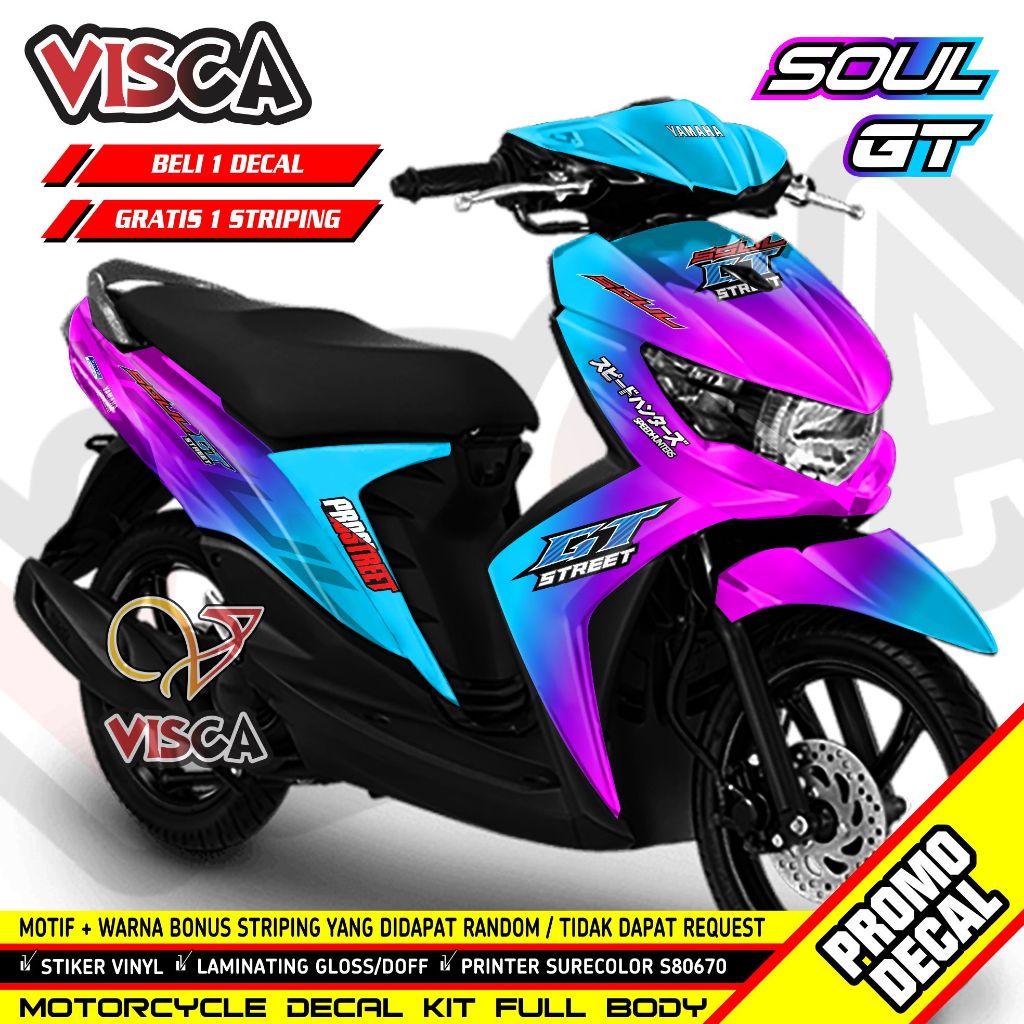 Jual 【Beli 1 Gratis 1】Decal Soul GT 115 Full Body - Striping Soul GT ...