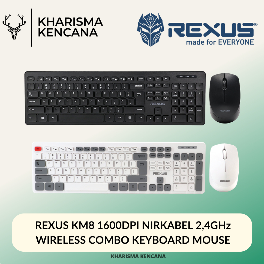Jual REXUS KM8 1600DPI NIRKABEL 2,4GHz WIRELESS COMBO KEYBOARD MOUSE ...