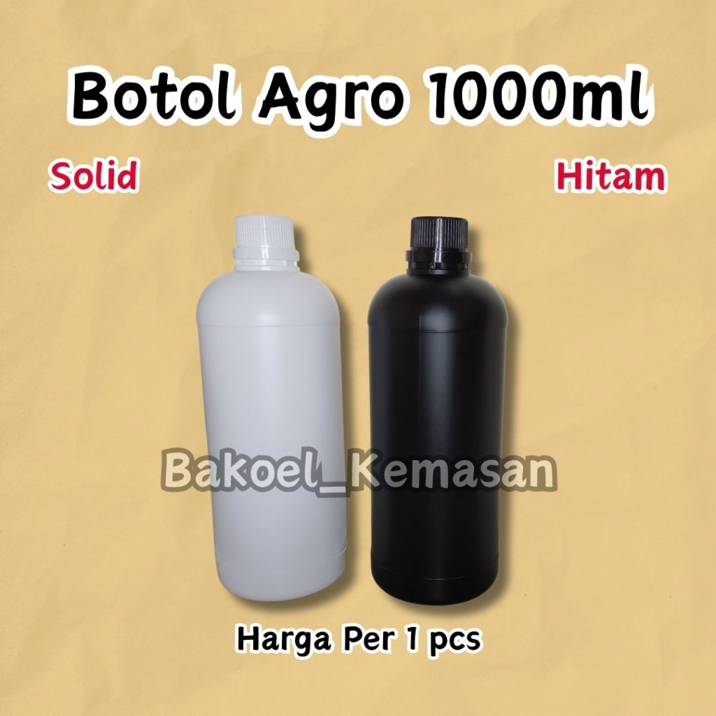 Jual Botol Pupuk 1L - Botol Labor Agro 1000ml - Botol HDPE 1000 ml Putih Susu Solid 1Liter ...