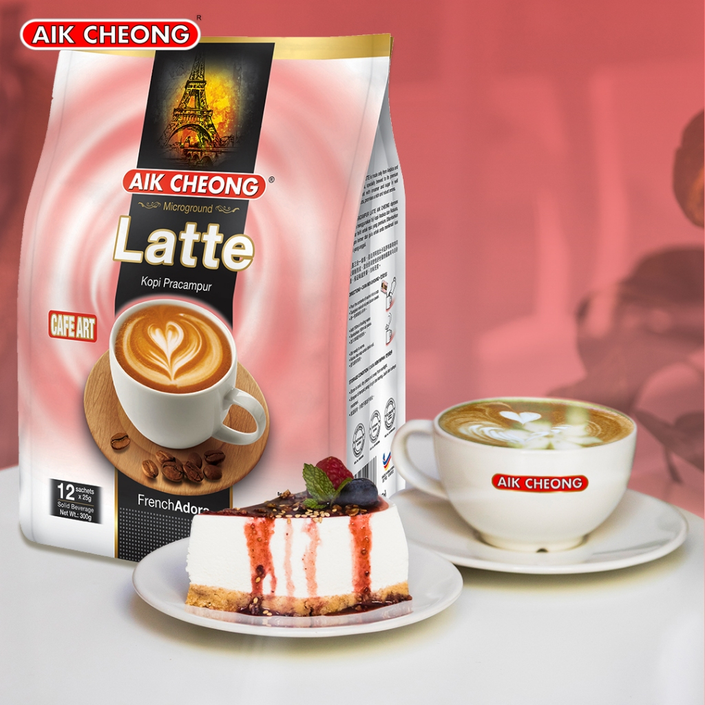Jual Aik Cheong Latte Cafe Art 12 sachet x 25g - 300gr | Shopee Indonesia