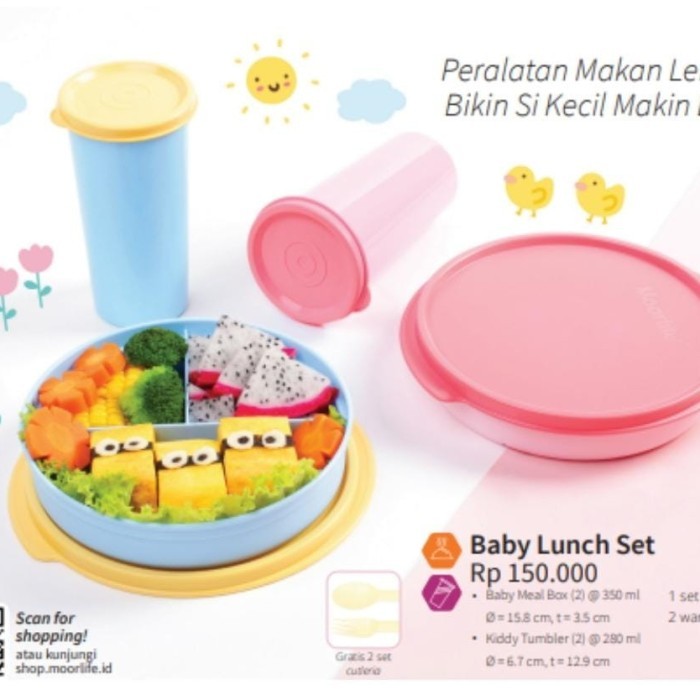 Jual Baby Lunch Set Moorlife (Tempat makan dan botol minum) | Shopee ...