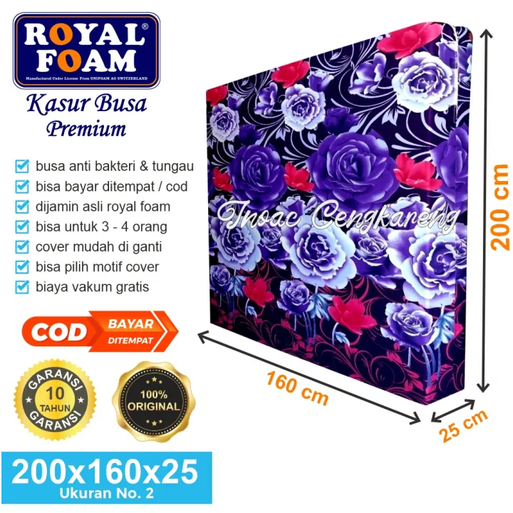 Jual Kasur Busa Royal Foam D16 Ukuran 200x160x25 cm Queen No.2 Original ...