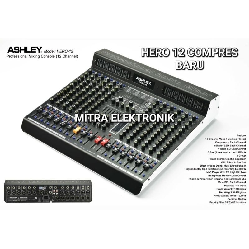 Jual MIXER AUDIO ASHLEY 12 CHANNEL ASHLEY HERO 12 AUX 5 ASHLEY HERO-12 ...