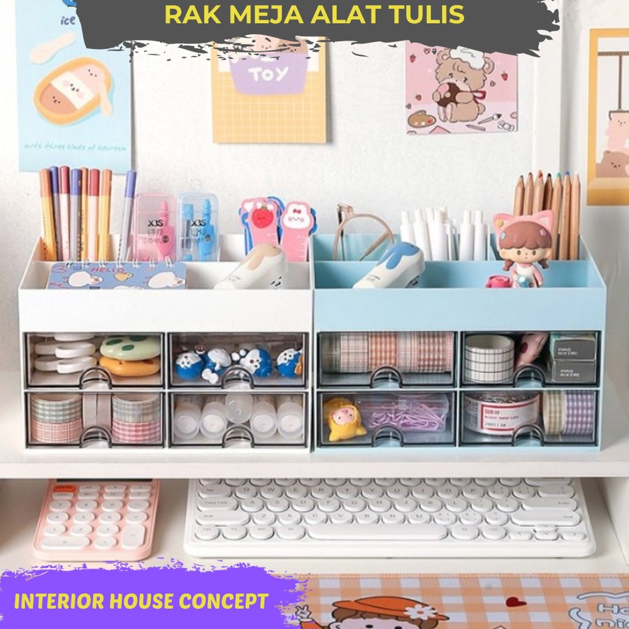 Jual Rak Meja Tempat Alat Tulis Kantor Sekat Laci Desk Organizer ...