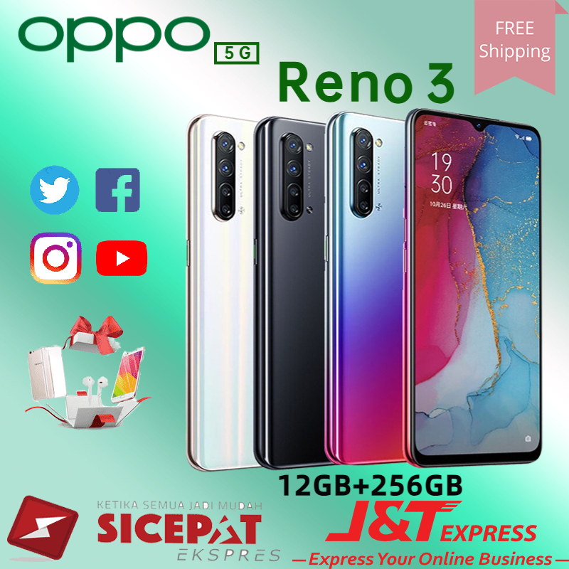 Jual HP OPPO Reno 3 5G RAM 12GB/256GB 32MP Depan 64MP Kamera Belakang ...