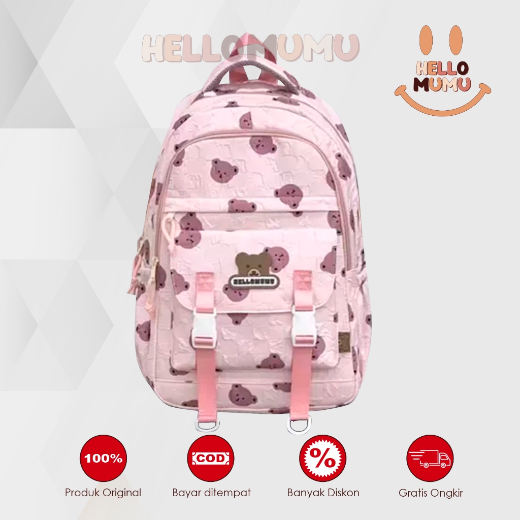 Jual Hellomumu BackPack TWIN BEARS - HM1062 | Shopee Indonesia