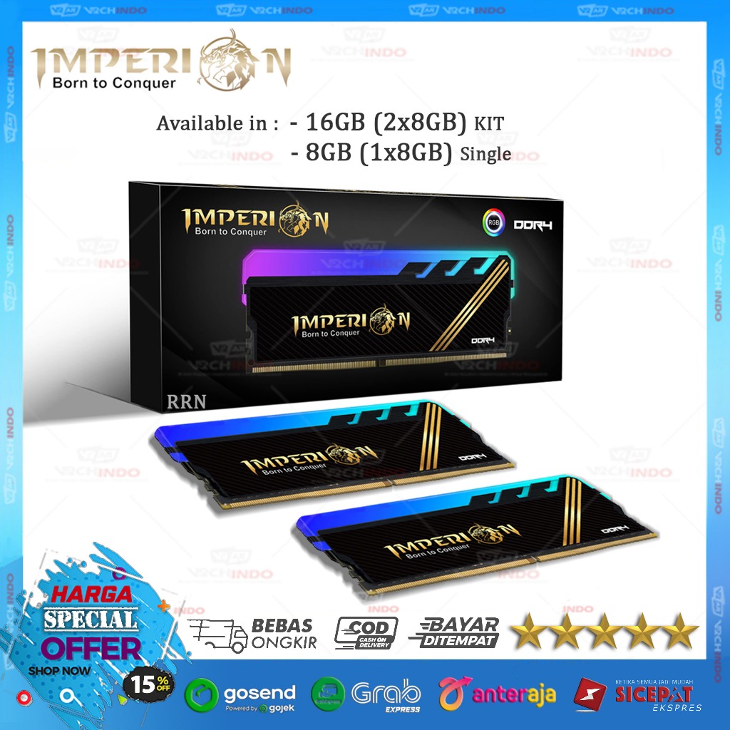 Jual RAM 16GB IMPERION RGB DDR4 (2X8GB) 2666MHz KIT / RAM PC GAMING RGB ...