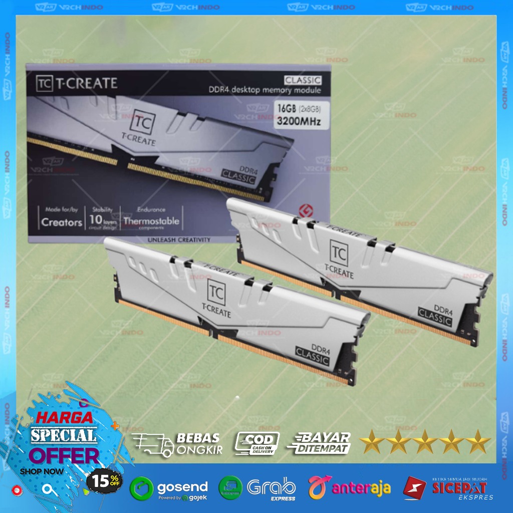 Jual RAM 16GB TEAM T-CREATE CLASSIC DDR4 ( 8GB X 2 ) PC3200Mhz | Shopee Indonesia
