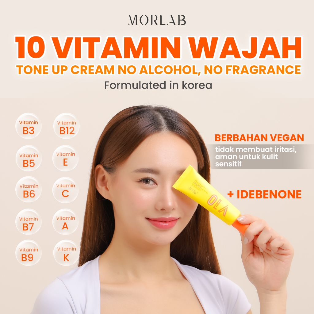 Jual MORLAB V10 VITAMIN TONE UP CREAM WITH IDEBENONE | Shopee Indonesia