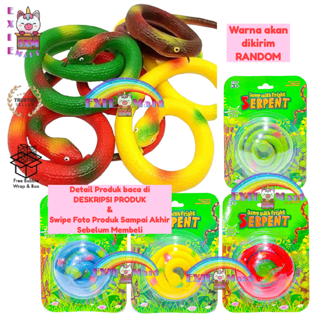 Jual MAINAN ANAK [60-FZS] ULAR KARET MINI 72CM - PRANK ULAR ULARAN ...