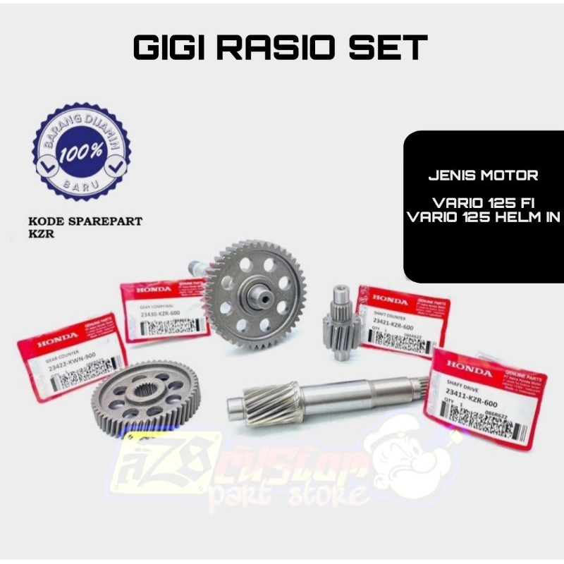 Jual GIGI GEAR GIR RASIO SET AS PULLY AS RODA HONDA VARIO 125 FI VARIO ...