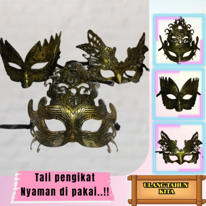 Jual topeng rome gold/topeng pesta/party mask/masquerade mask Romeo ...