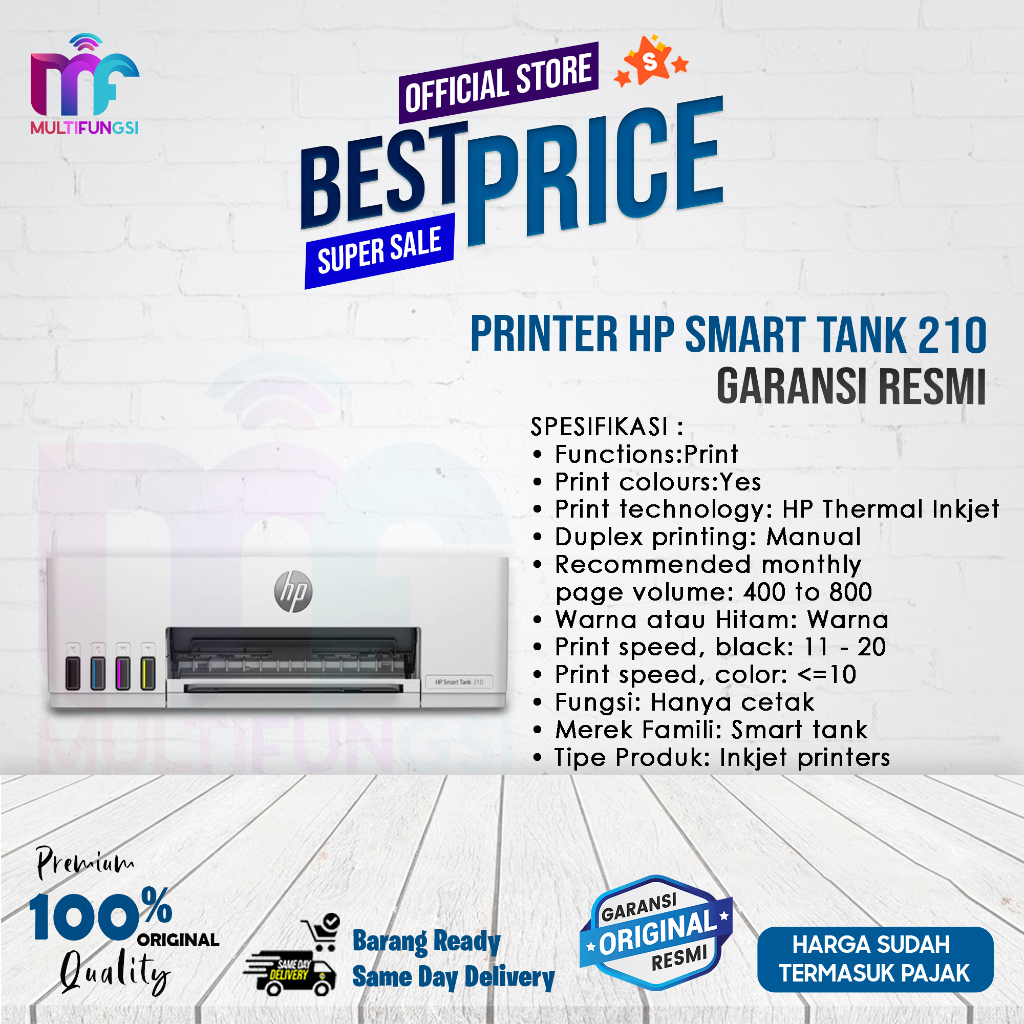 Jual Printer HP Smart Tank 210 (Pengganti Ink Tank 115) Garansi Resmi ...
