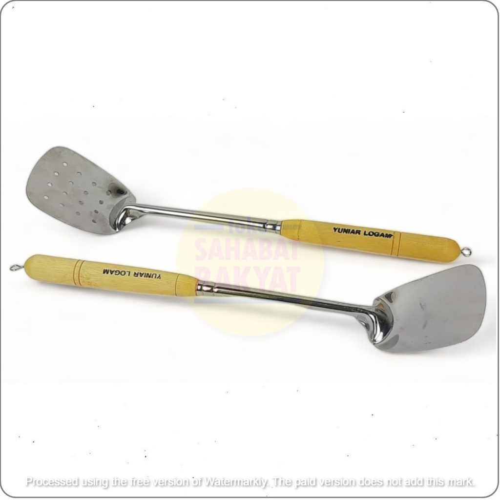 Jual Sutil/Spatula Stainless Gagang Kayu Merk Yuniar 38-41cm | Shopee ...