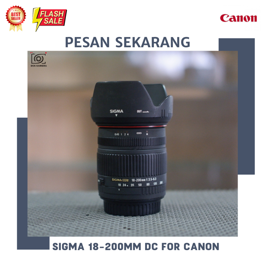 Jual LENSA SIGMA 18 -200MM DC FOR CANON SIAP PAKAI | Shopee Indonesia