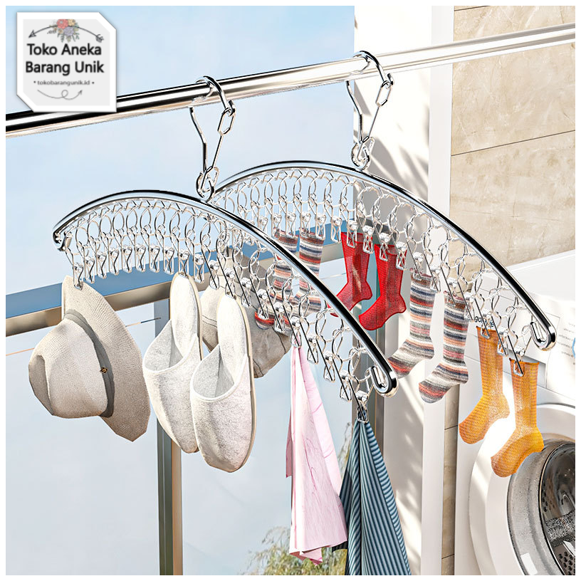 Jual Jemuran Besi Stainless 20 Jepitan Gantungan Hanger Jepit Tebal ...