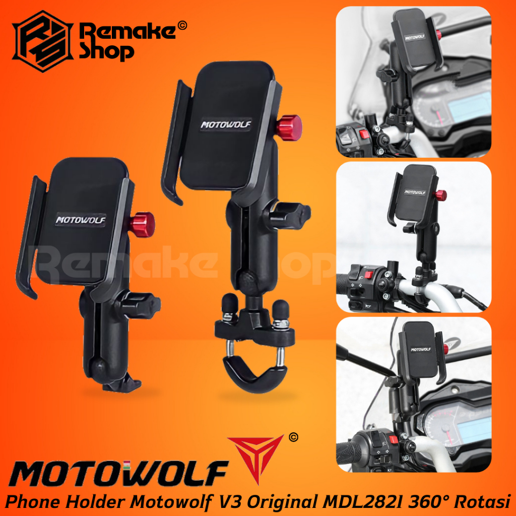 Jual Terlaris Motowolf V3 Phone Stand Holder Hp Handphone Motor Stang Spion Dudukan Hp Di Motor ...