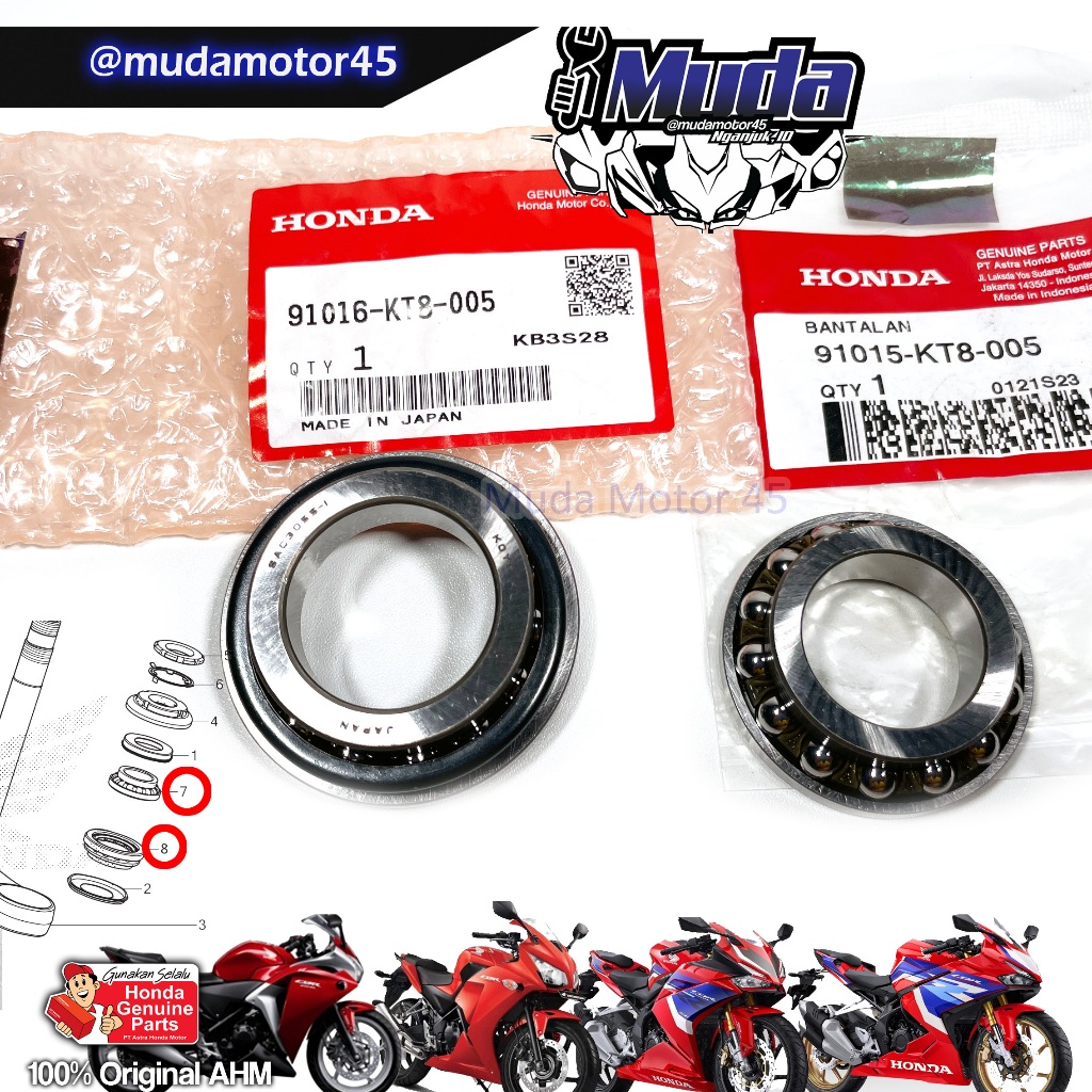 Jual KOMSTIR CBR250RR CBR250R KYJ K33 91015-91016-KT8-005 KOM STIR ...