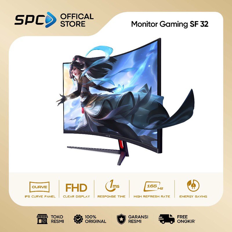 Jual Monitor Gaming SPC SF 32 inch curve | Shopee Indonesia