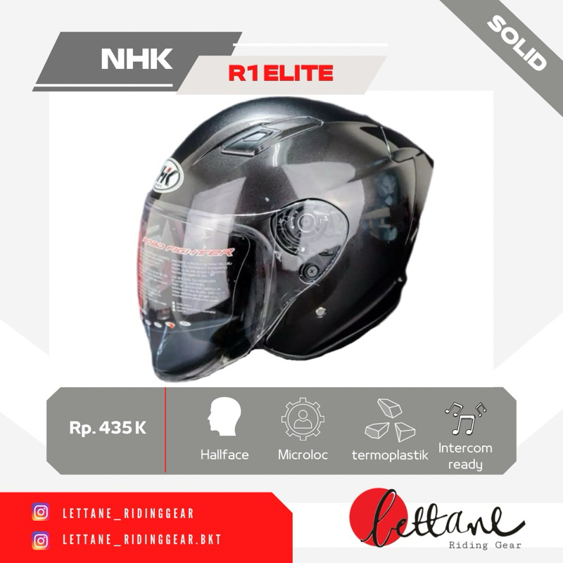 Jual HELM NHK R1 ELITE ORIGINAL PRODUK VISOR DARK SMOKE | Shopee Indonesia