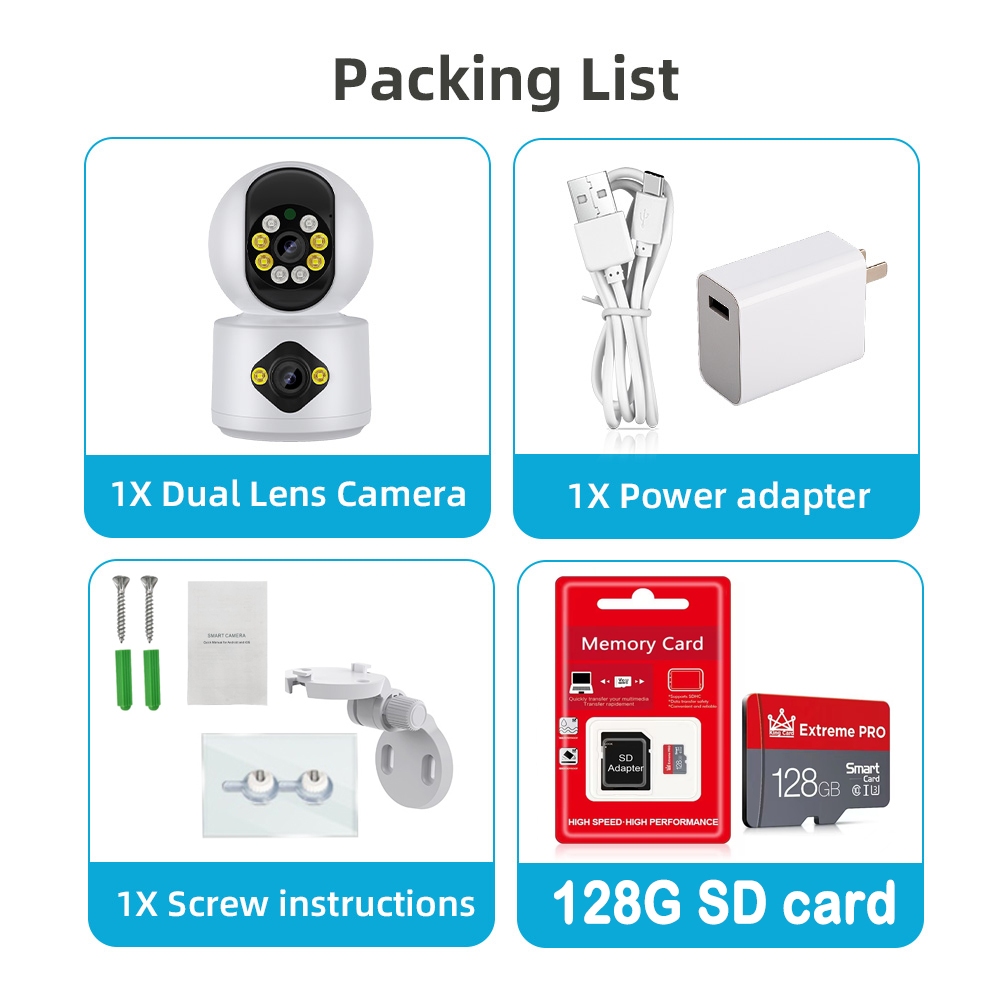 Jual kamera Cctv wifi indoor ip camera dual lens 4MP cctv wifi jarak ...