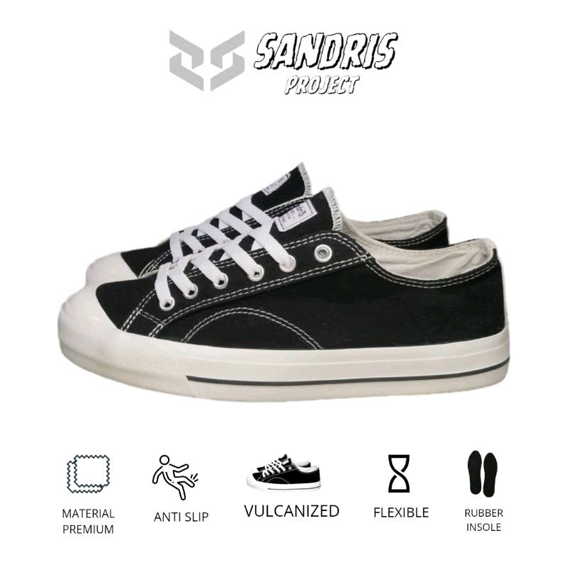 Jual Sandris Project Basic Black White (Free Kaos Kaki dan Tali ...