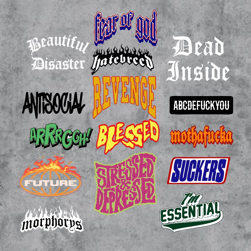 Jual Stiker Sablon Setrika Sablon Kain Random Tulisan V1 | Shopee Indonesia