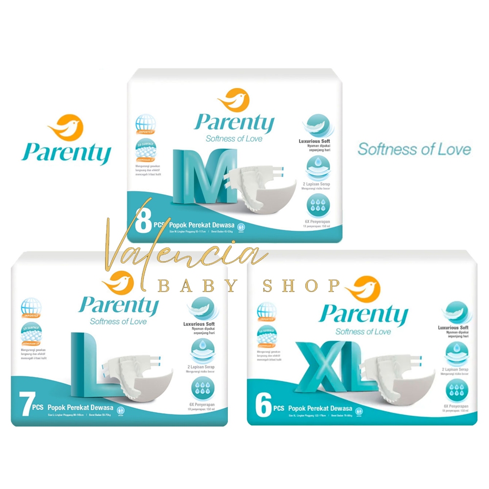 Jual Parenty Adult Diapers Tape(Perekat) M8/L7/XL6 | Shopee Indonesia