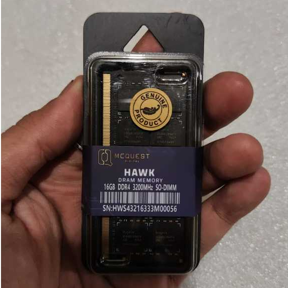 Jual Ram Mcquest Hawk Sodimm 16GB 3200Mhz - Hawk Memory Laptop | Shopee ...