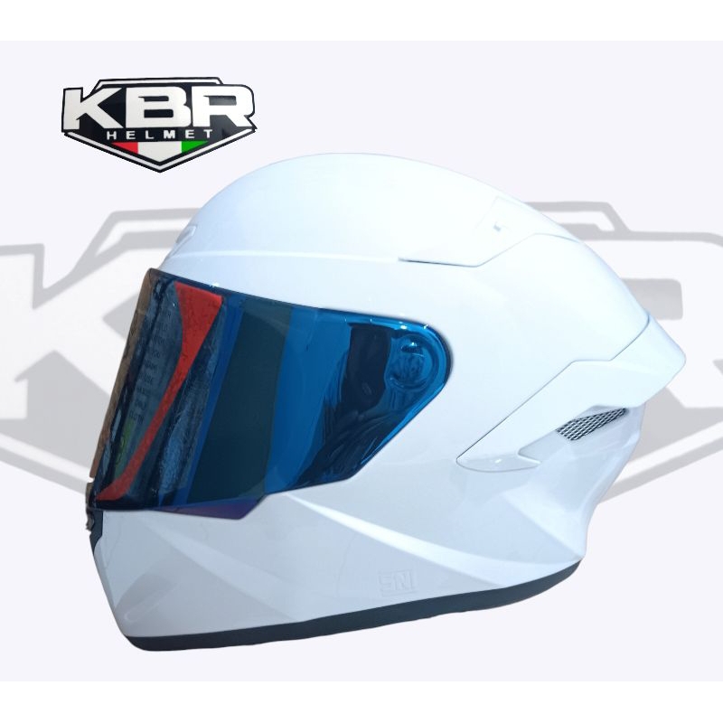 Jual HELM KBR WHITE GLOSY FULL FACE MODEL TT COURSE SNI ORIGINAL ...