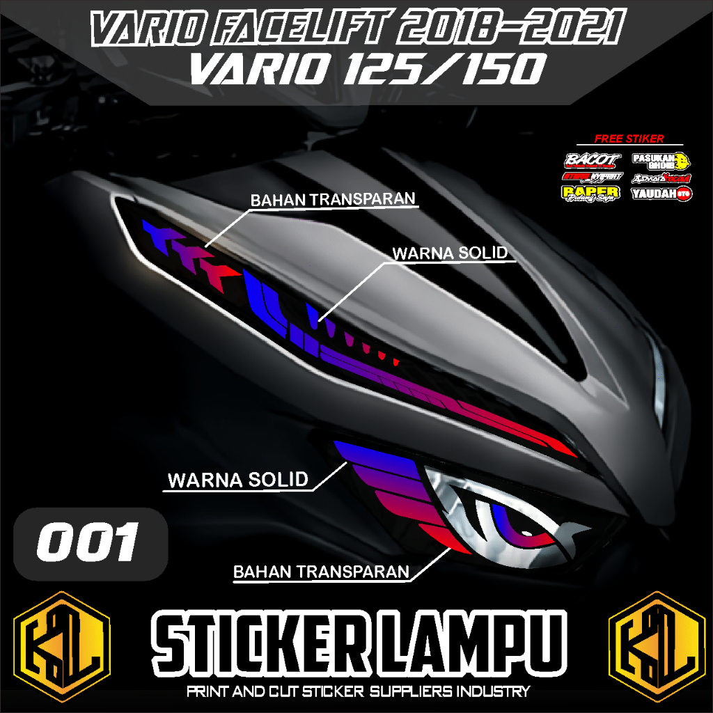 Jual STICKER LAMPU ALIS VARIO FACELIFT 125/150 2018-2021 VARIASI ...