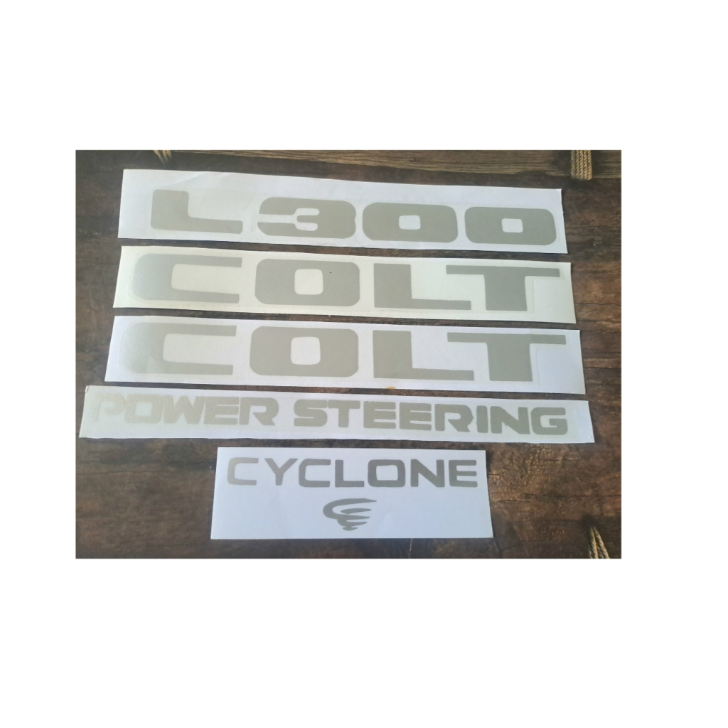 Jual Stiker Tulisan L300 Colt Power steering cyclone / Stiker L300 colt ...