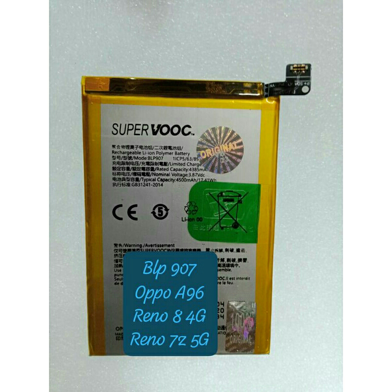 Jual BATERAI OPPO A96 BLP907 RENO 8 4G RENO 7Z 5G BLP 907 ORIGINAL ...