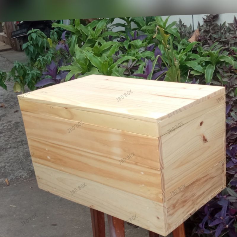 Jual Kotak Kayu Jati Belanda 60x45x30 + tutup / Full rapat / Storage ...