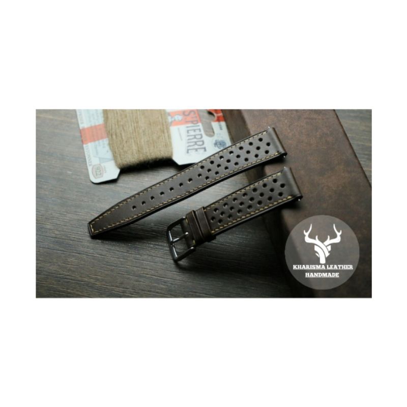 Jual strap jam tangan kulit original model racing strap | Shopee Indonesia