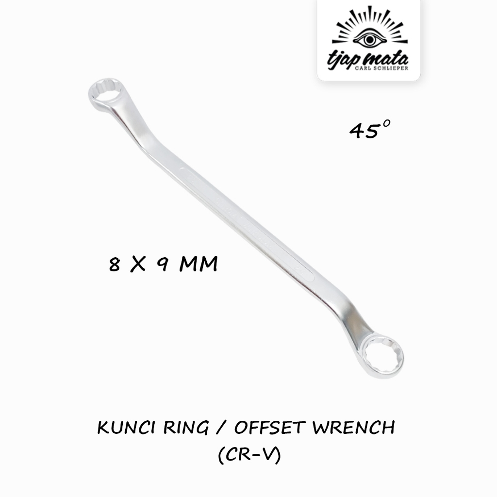 Jual TJAP MATA / CAP MATA Kunci Ring / Offset Wrench 8 X 9 MM CR-V ...