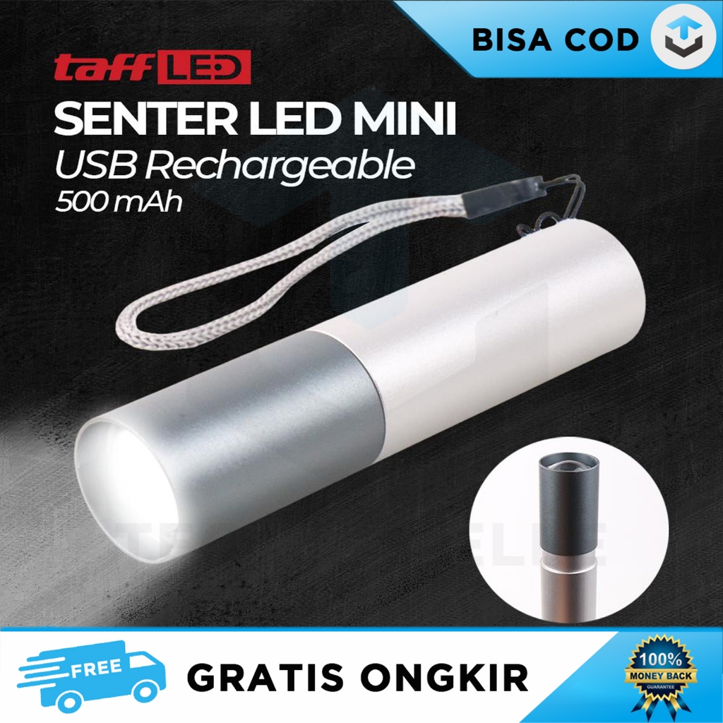 Jual SENTER MINI LED USB RECHARGEABLE ALUMUNIM TALI PORTABLE | Shopee ...